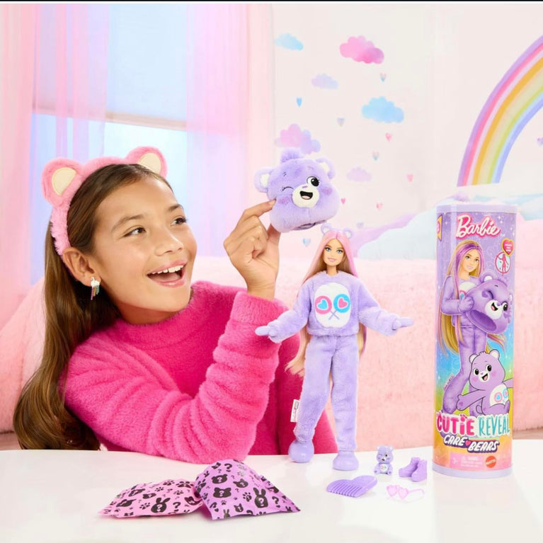 Barbie Cutie Reveal Care Bears Series Fashion Doll with Share Bear Cos ...